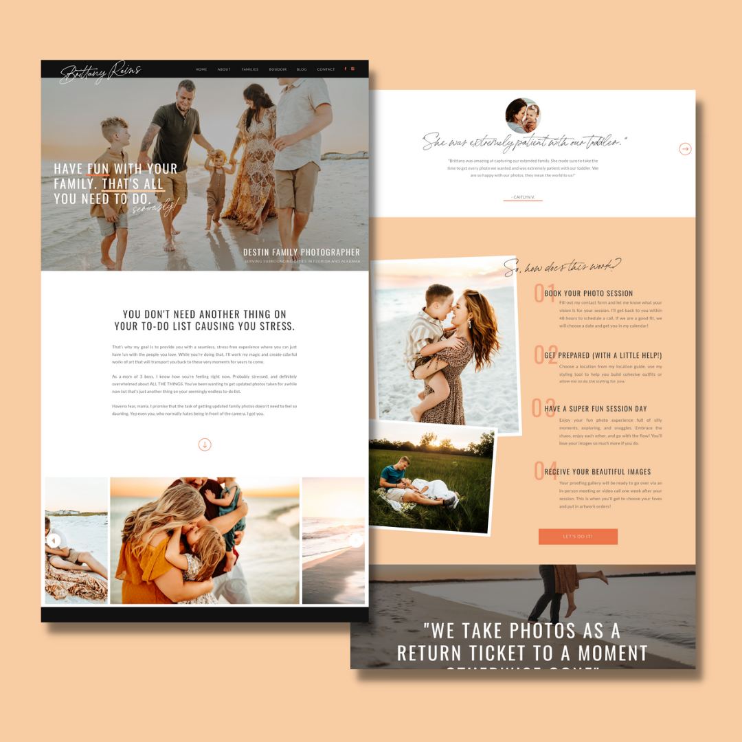 Showit Template Customization | Brittany Rains Photography